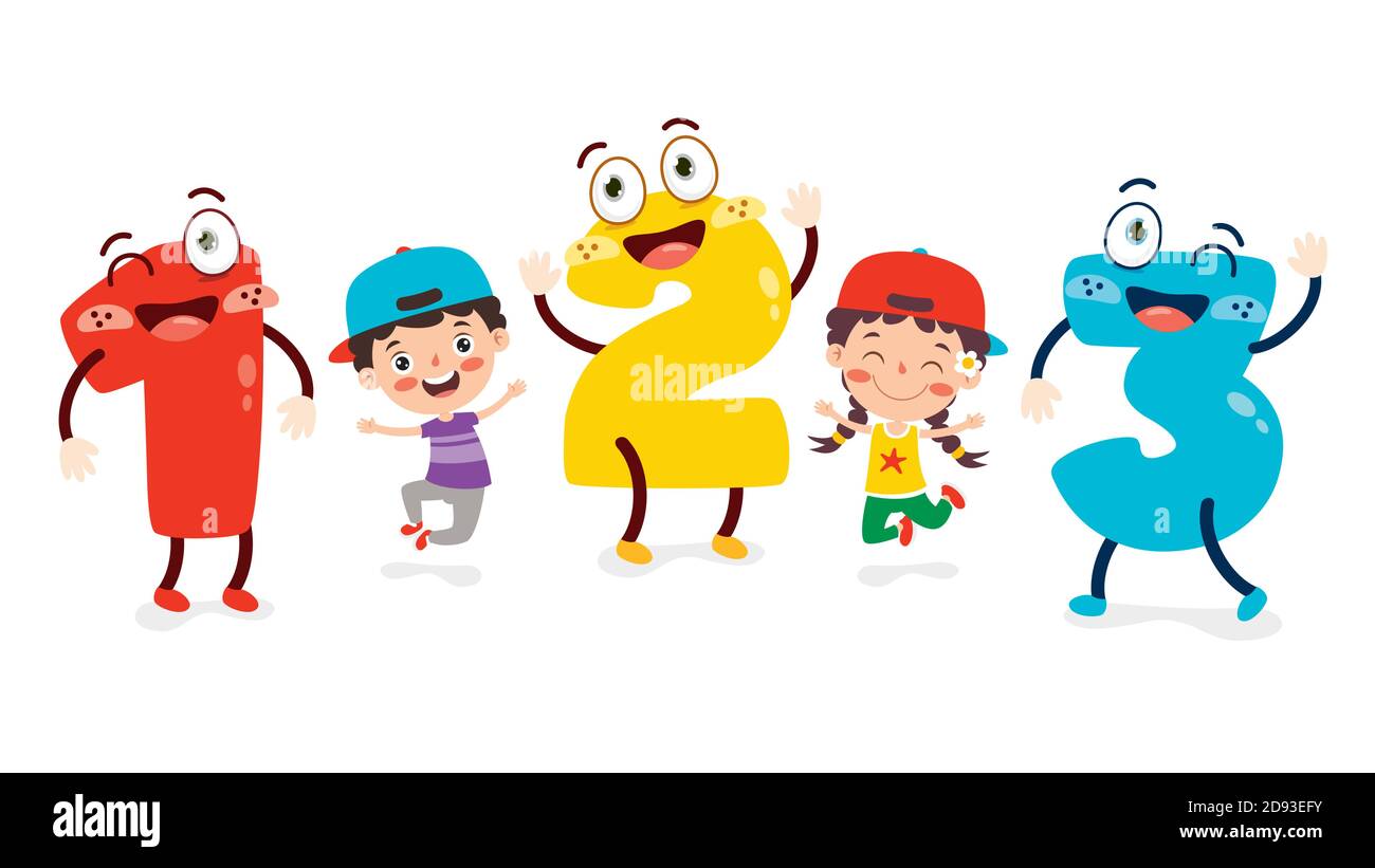 Concept Of Multi Colored Cartoon Numbers Stock Vector Image & Art - Alamy