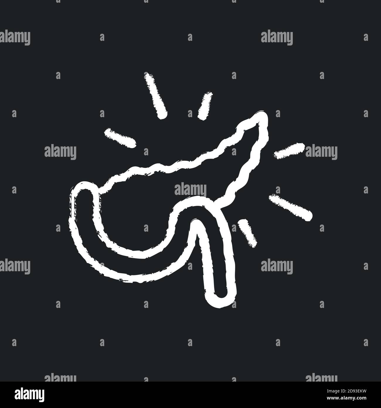 Pancreatitis chalk white icon on black background Stock Vector Image ...