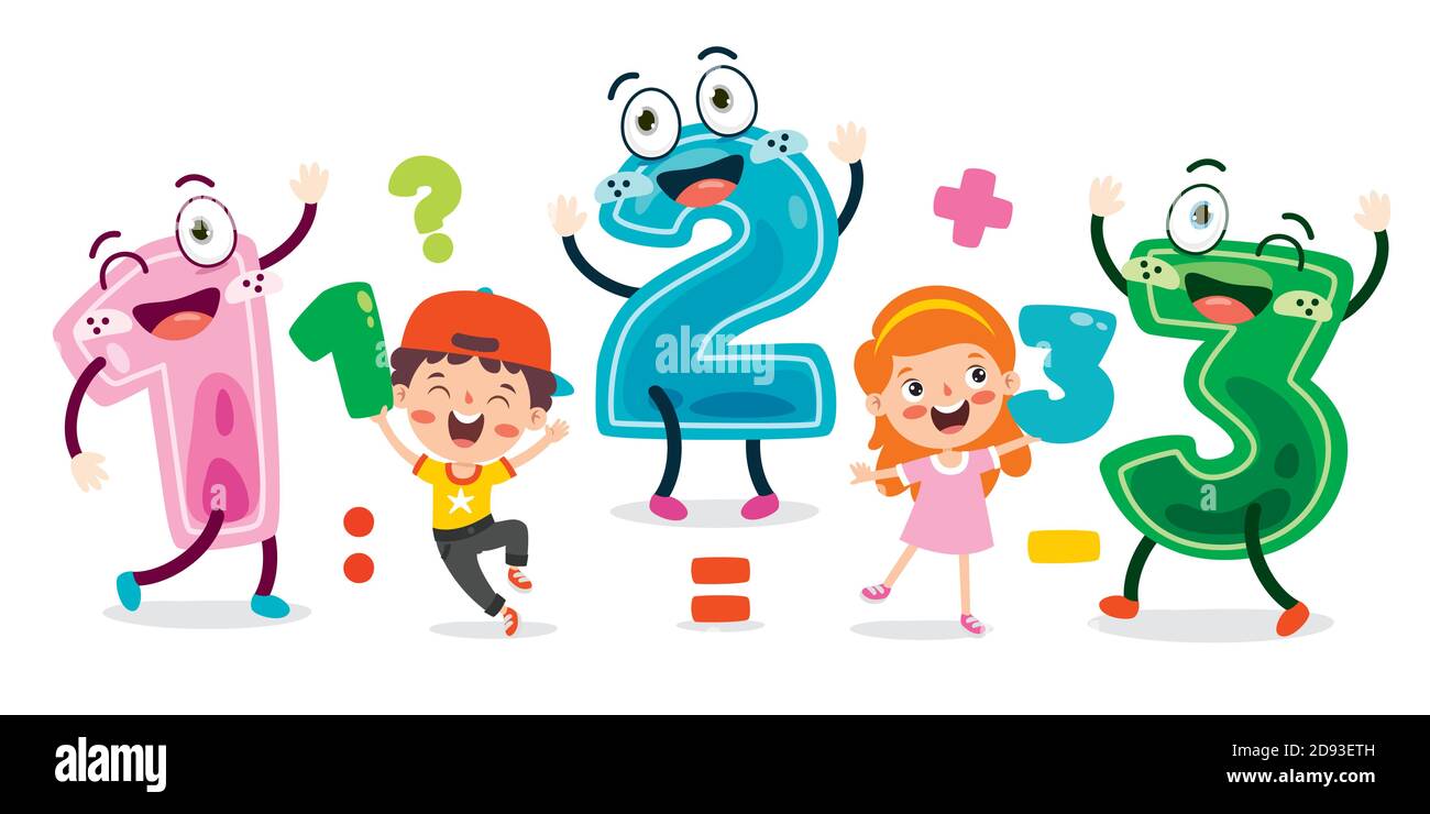 Concept Of Multi Colored Cartoon Numbers Stock Vector Image & Art - Alamy