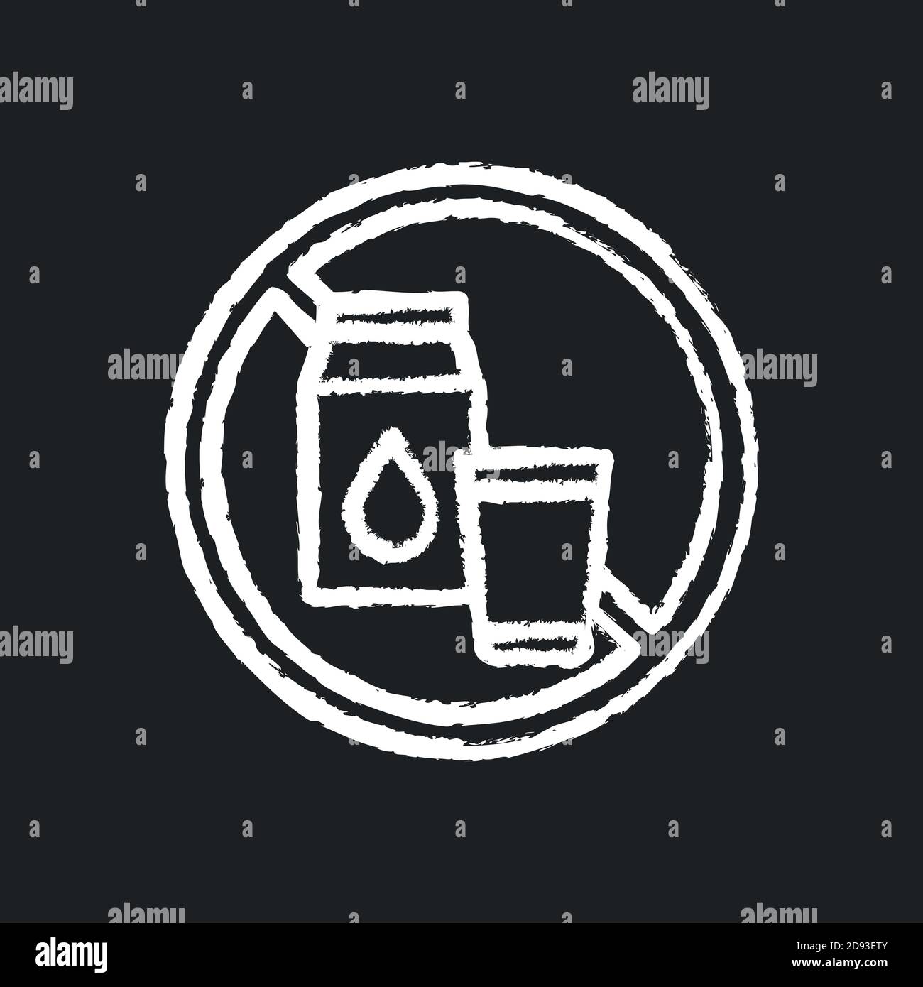 Lactose intolerance chalk white icon on black background Stock Vector ...