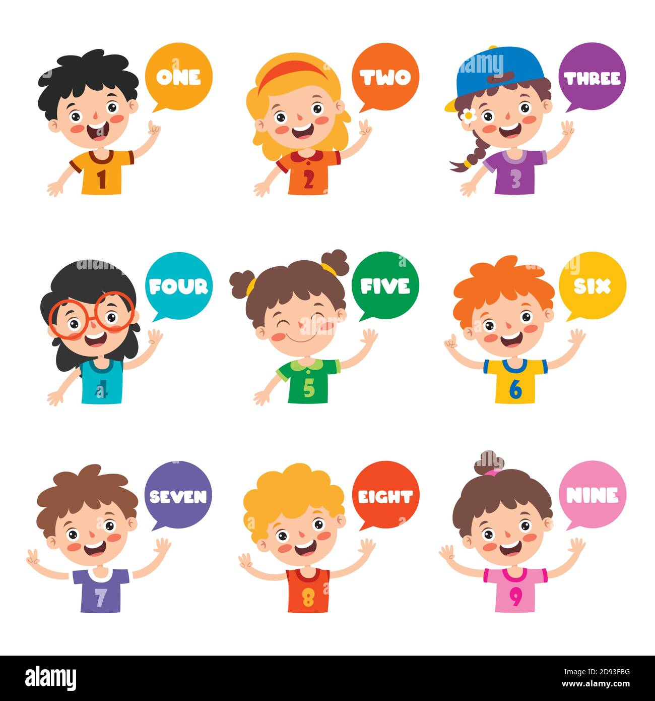 Concept Of Multi Colored Cartoon Numbers Stock Vector Image & Art - Alamy
