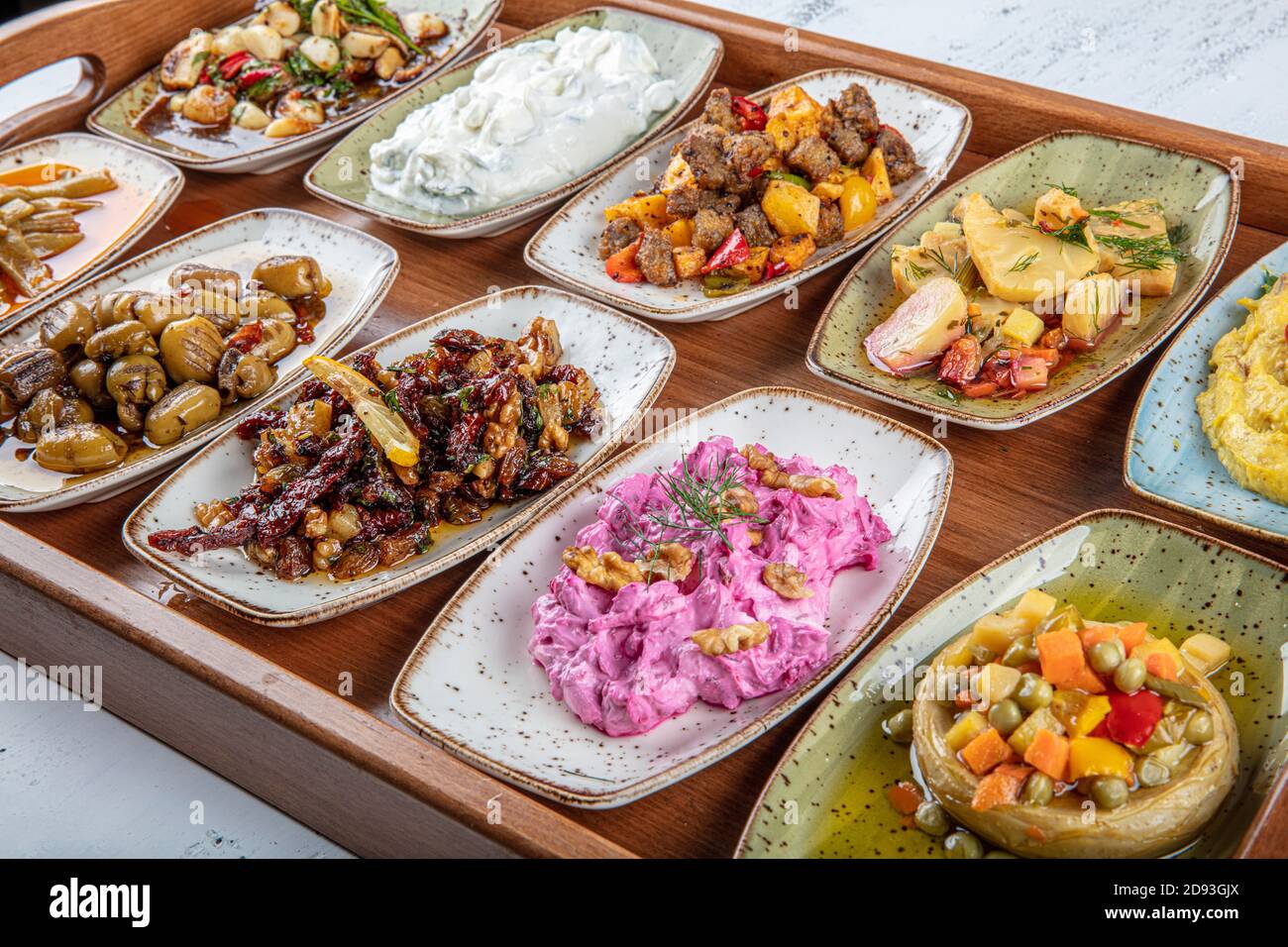 Turkish Cuisine Cold Appetizers (appetizers with olive oil). Turkish ...