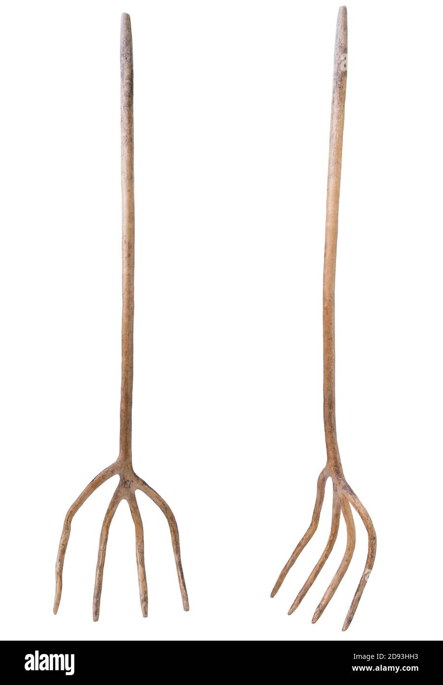 wooden pitchfork isolated on white background Stock Photo - Alamy