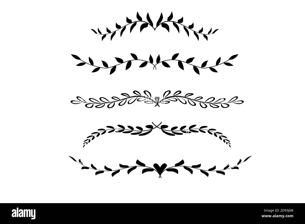 Set of black laurels frames branches. Vintage laurel wreaths collection ...