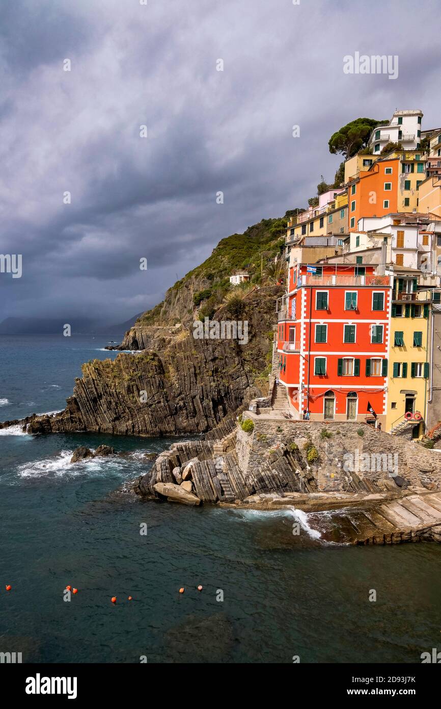 Colorful Traditional Houses - Riomaggiore, Cinque Terre, Italy Stock Photo - Alamy