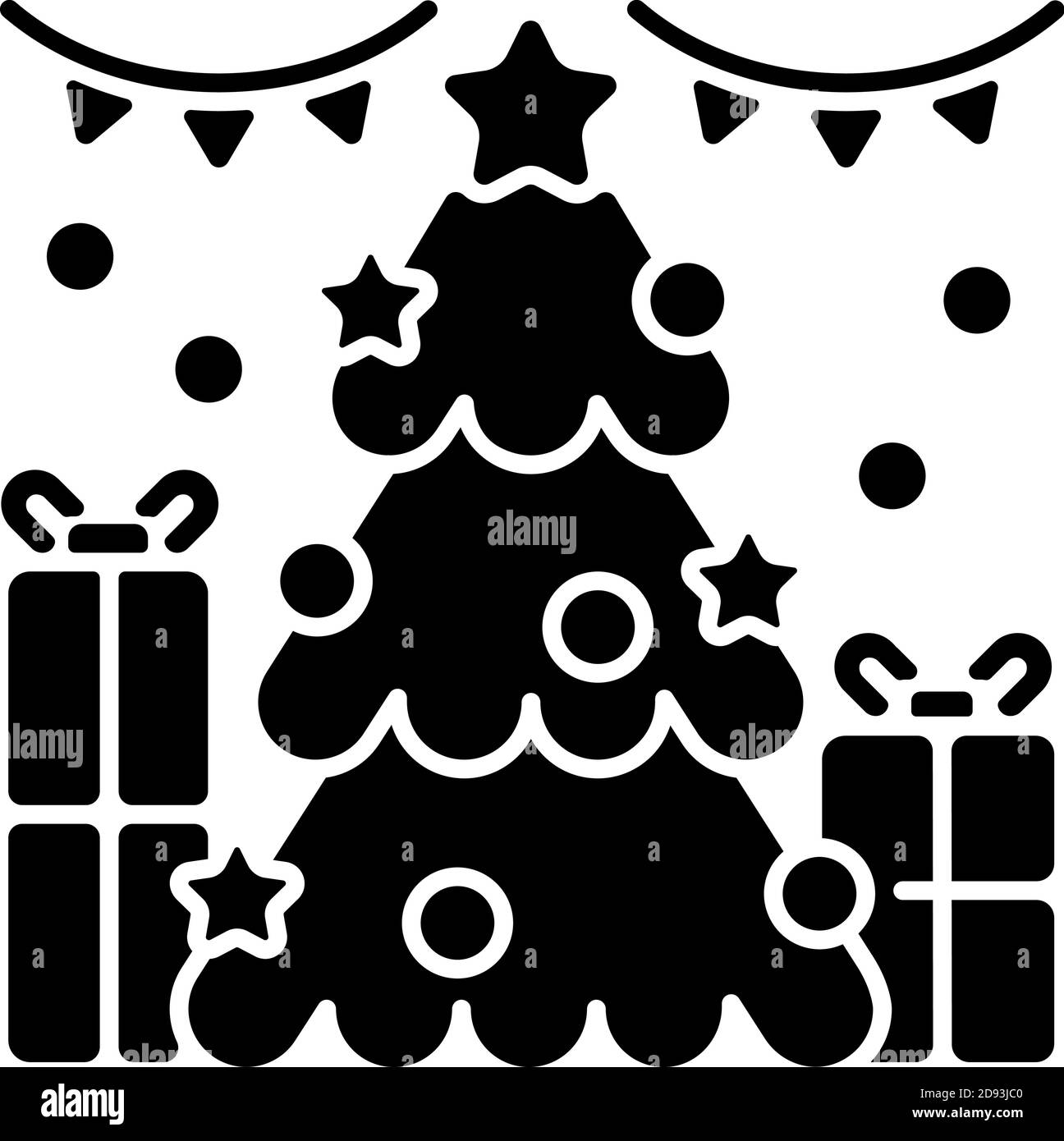 Christmas tree black glyph icon Stock Vector Image & Art - Alamy
