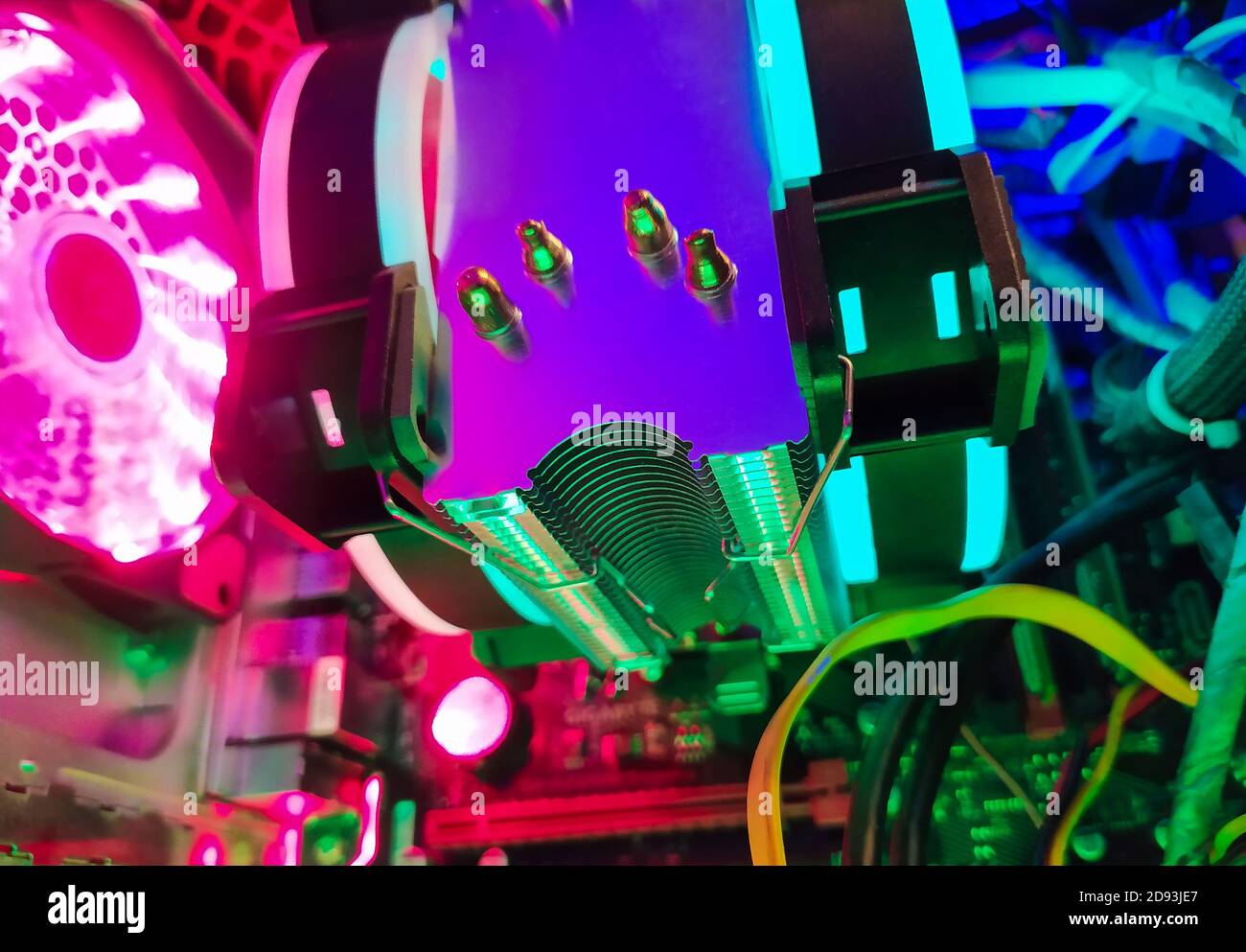 Modern computer air cooling with multi-colored led backlight-fans ...
