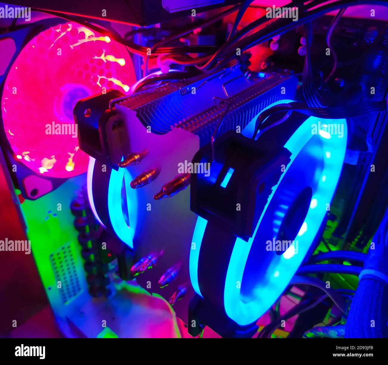 Modern computer air cooling with multi-colored led backlight-fans ...