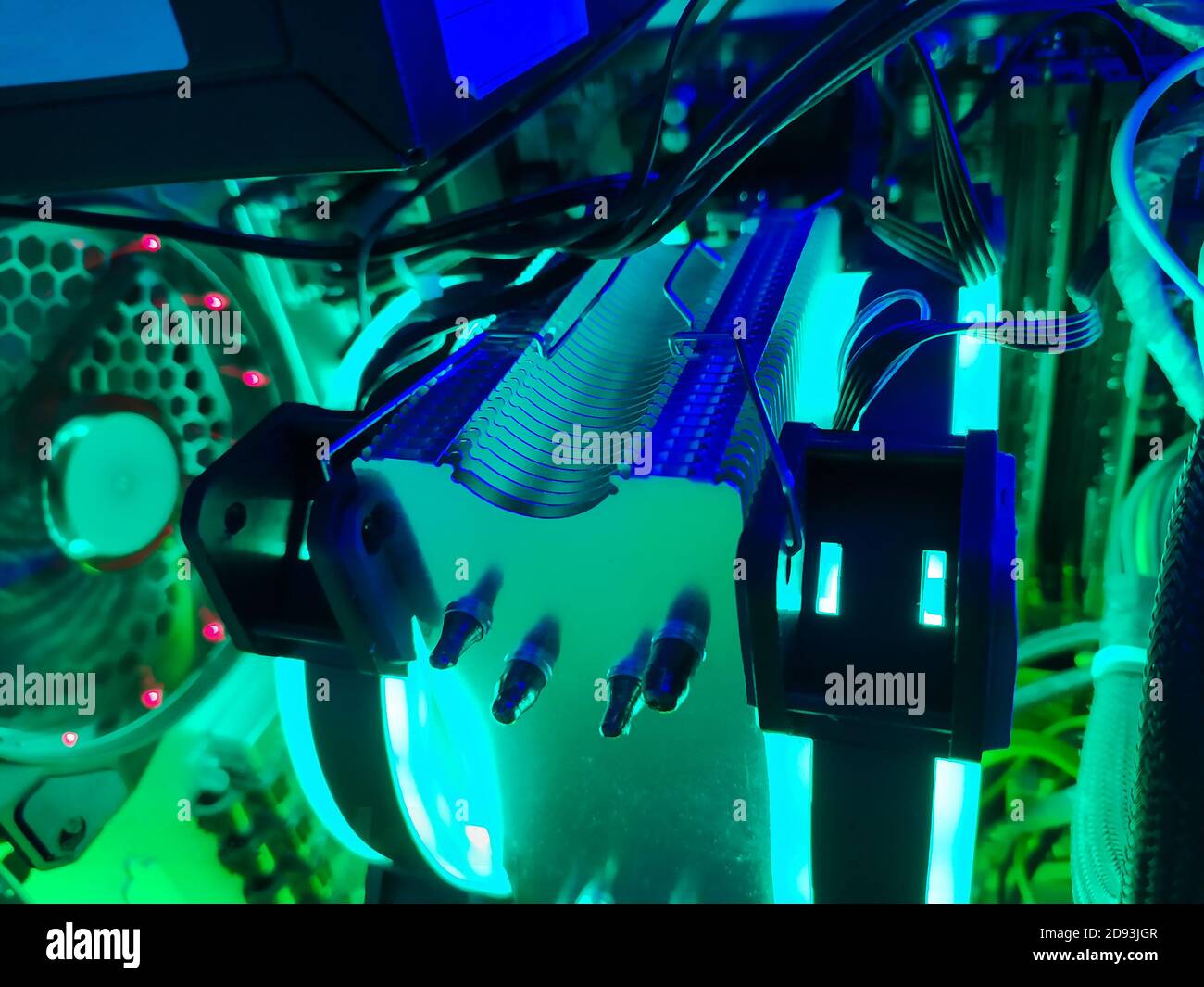 Modern computer air cooling with multi-colored led backlight-fans ...