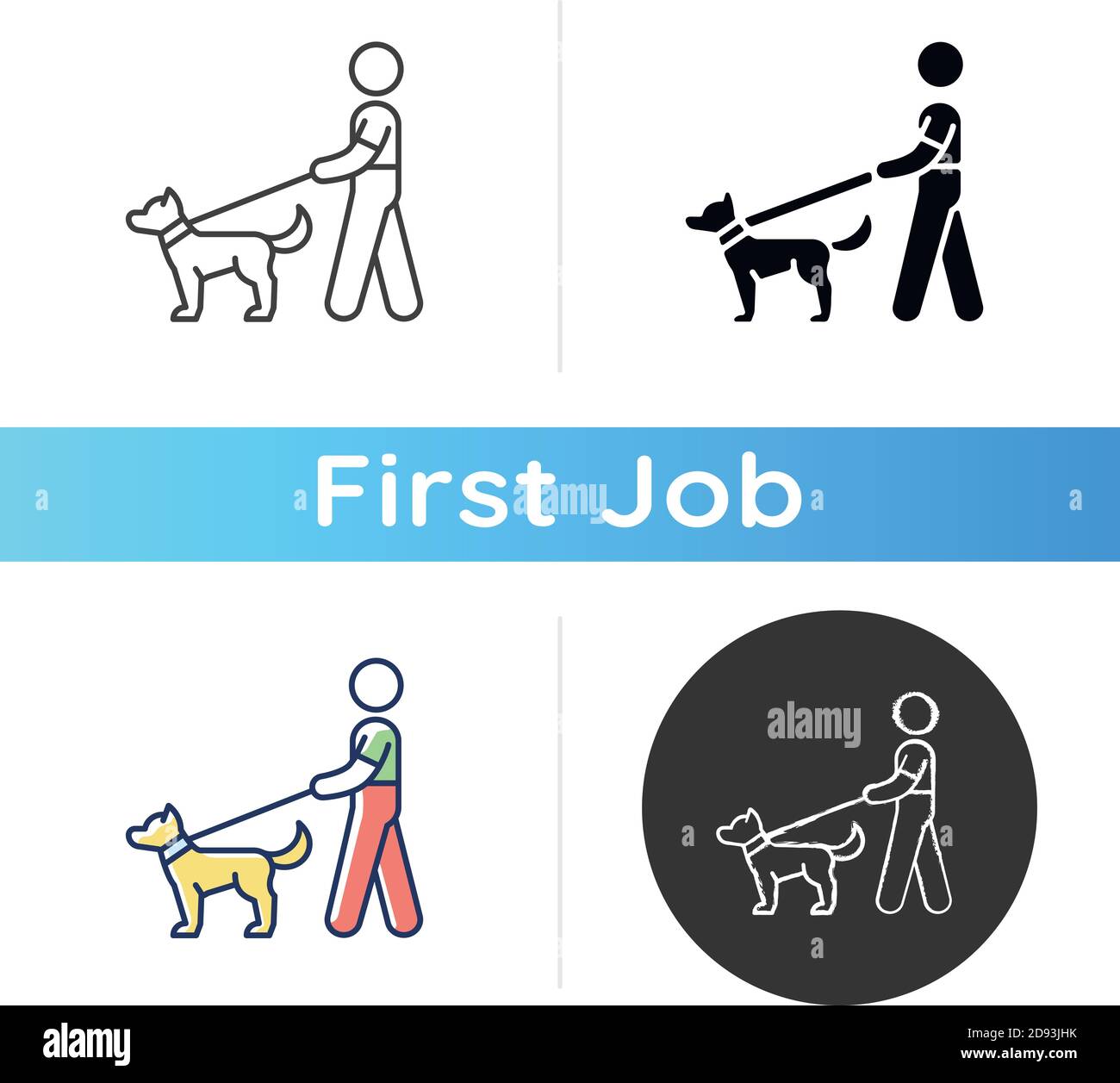 Dog walker icon Stock Vector Image & Art - Alamy