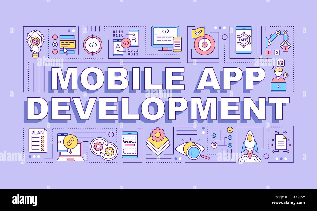 Mobile app development word concepts banner Stock Vector Image & Art ...