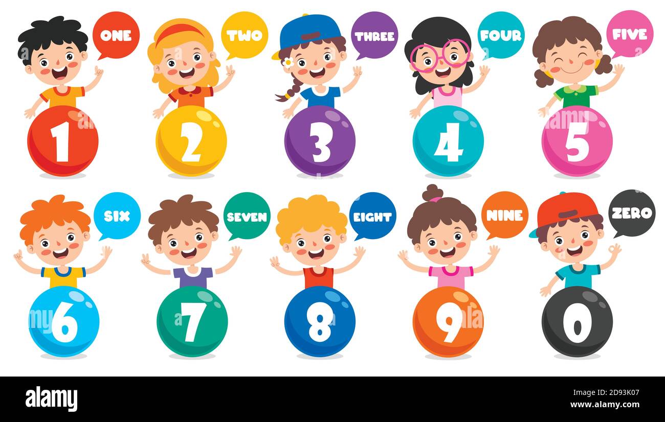 Concept Of Multi Colored Cartoon Numbers Stock Vector Image & Art - Alamy