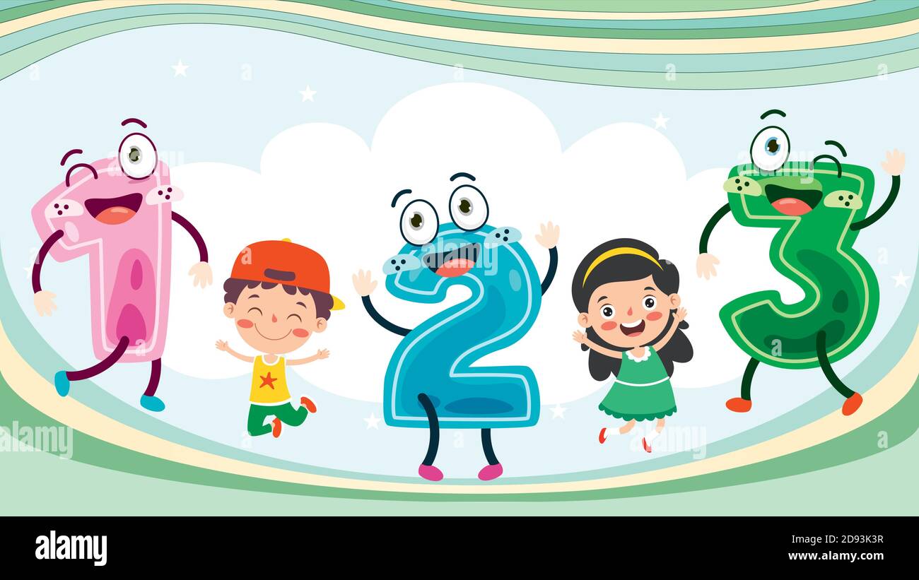 Concept Of Multi Colored Cartoon Numbers Stock Vector Image & Art - Alamy