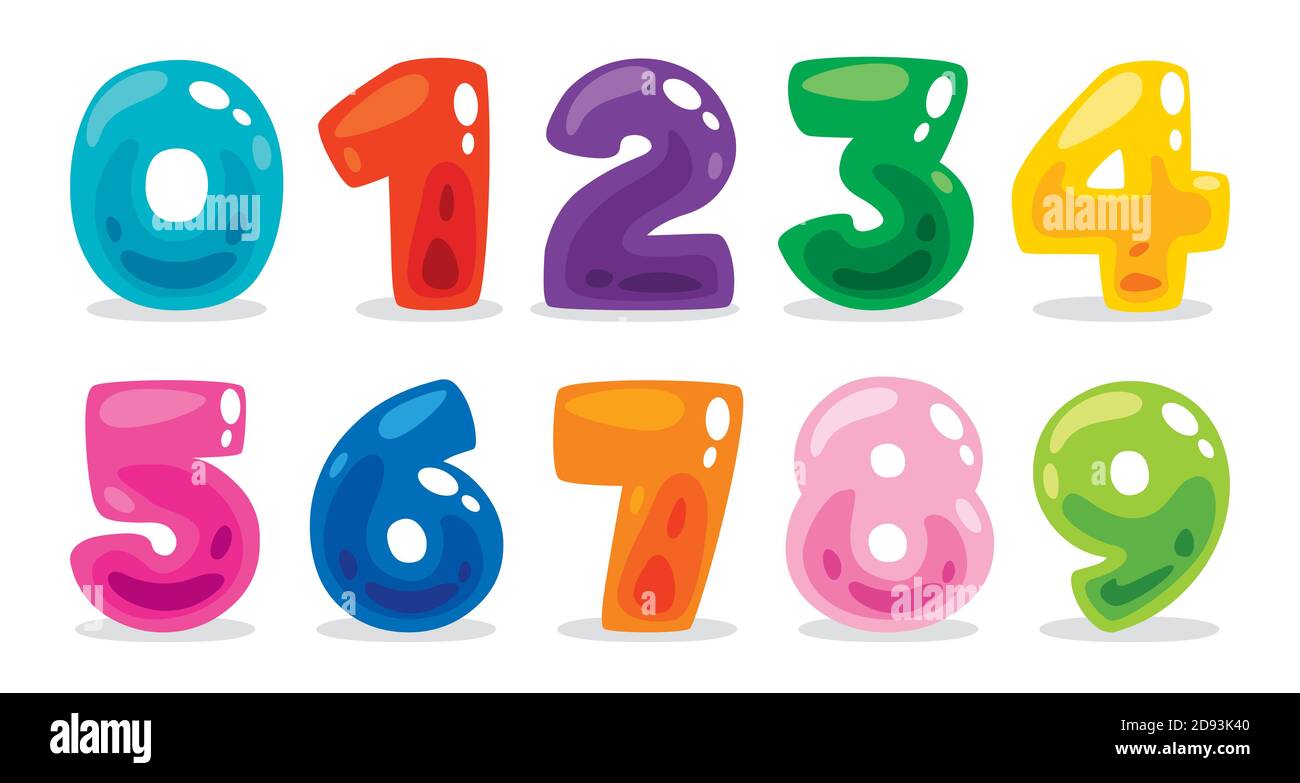Concept Of Multi Colored Cartoon Numbers Stock Vector Image & Art - Alamy