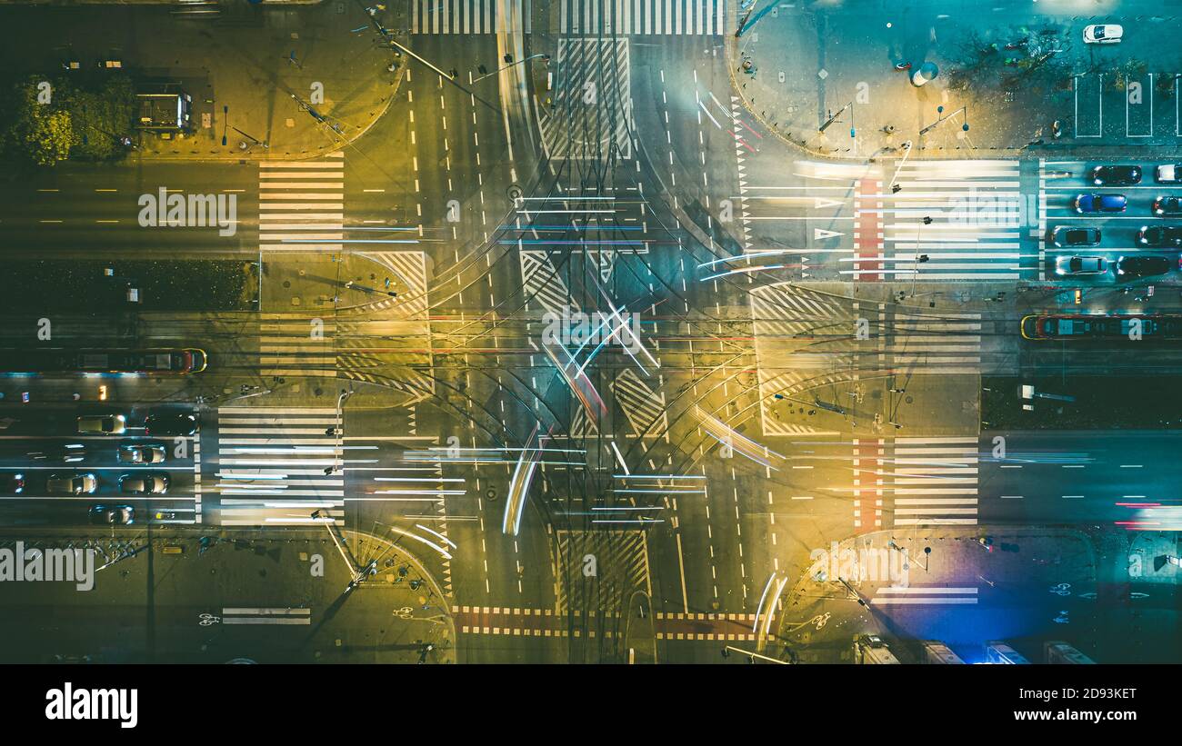 Aerial city night directly above hi-res stock photography and images ...