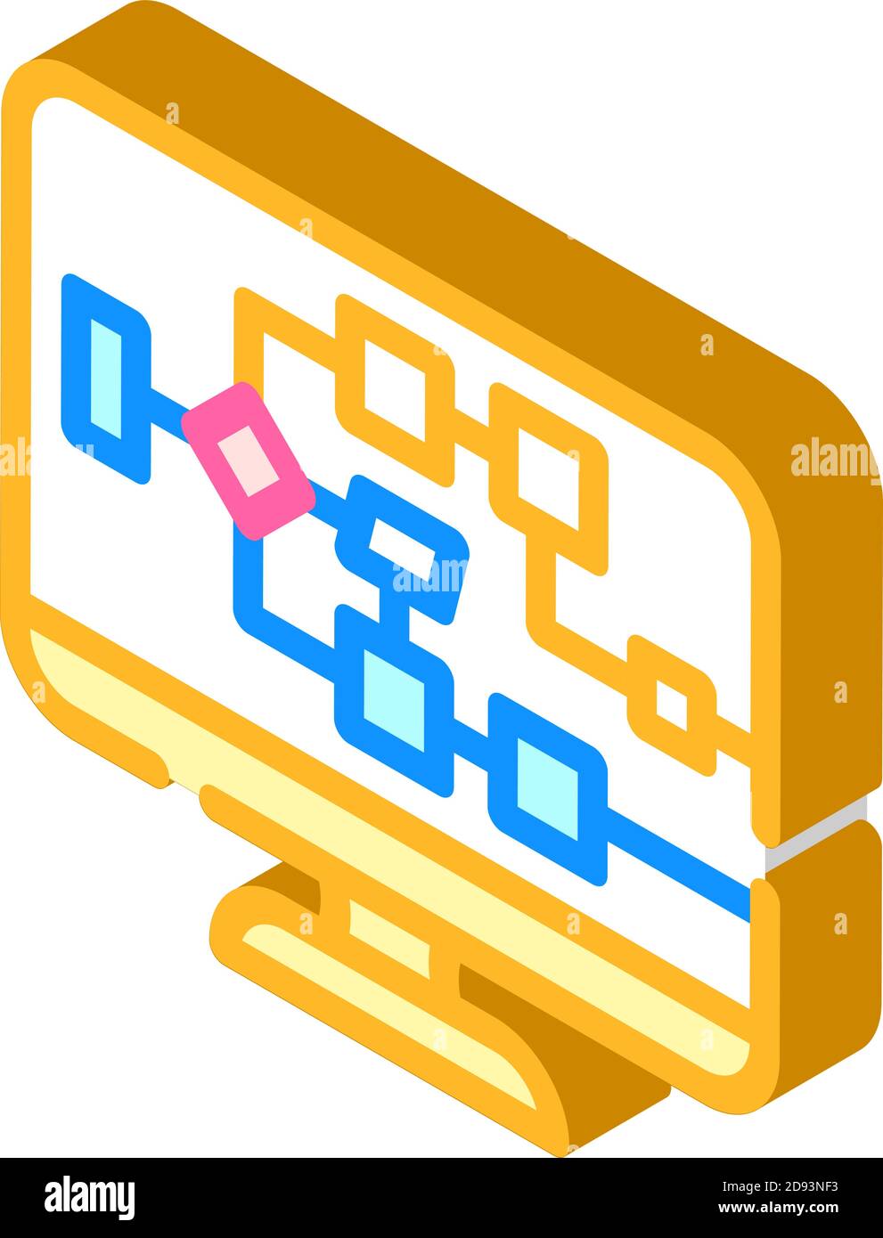 electrical circuit computer screen isometric icon vector illustration ...