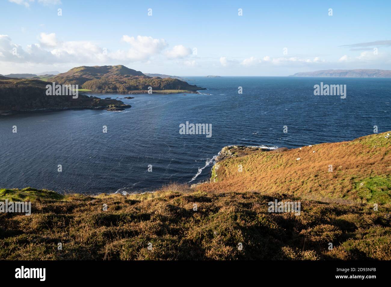 Loch Feochan sea loch with the isle of Mull in the background, Argylle ...