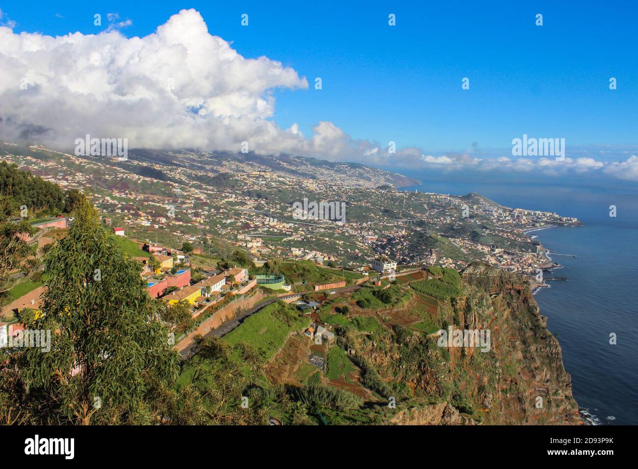Aerial view of landscape of Madeira Island,Portugal,on the coast of ...