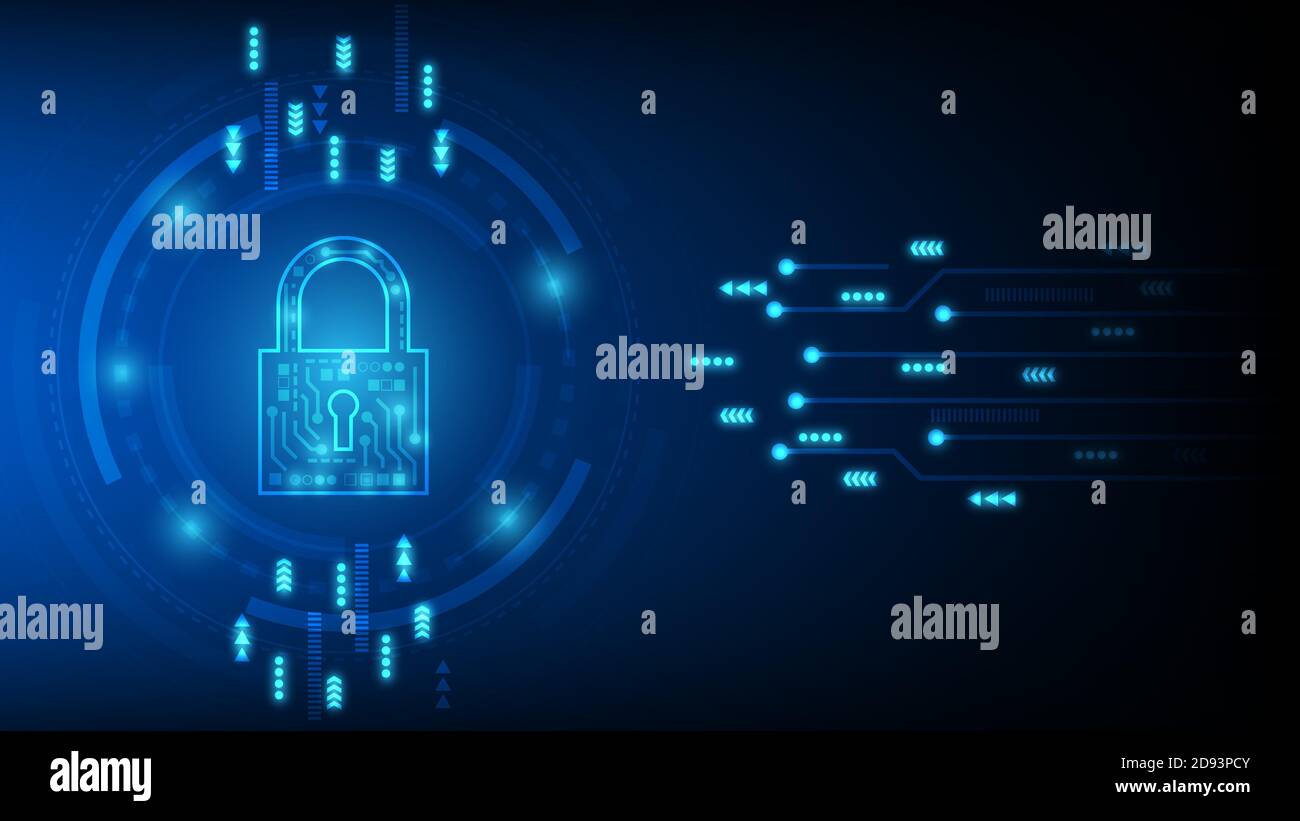 Cyber technology security, network protection background design, vector ...