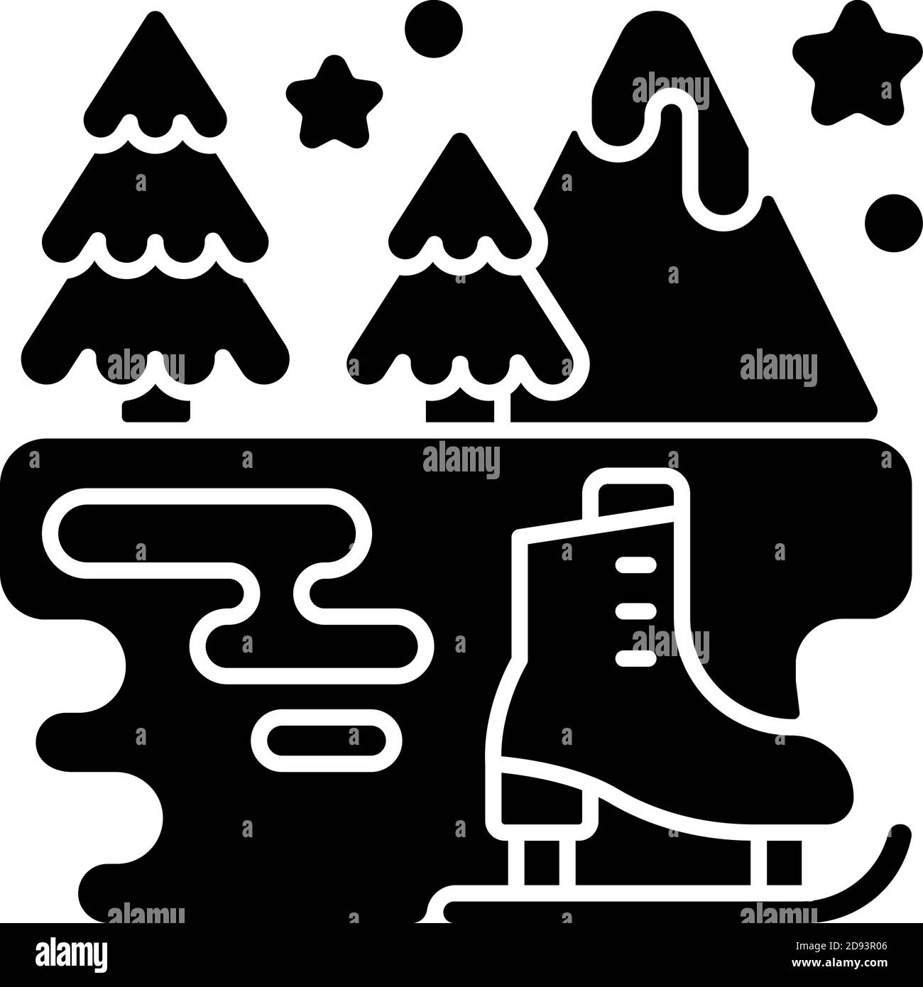 Outdoor ice skating black glyph icon Stock Vector Image & Art - Alamy