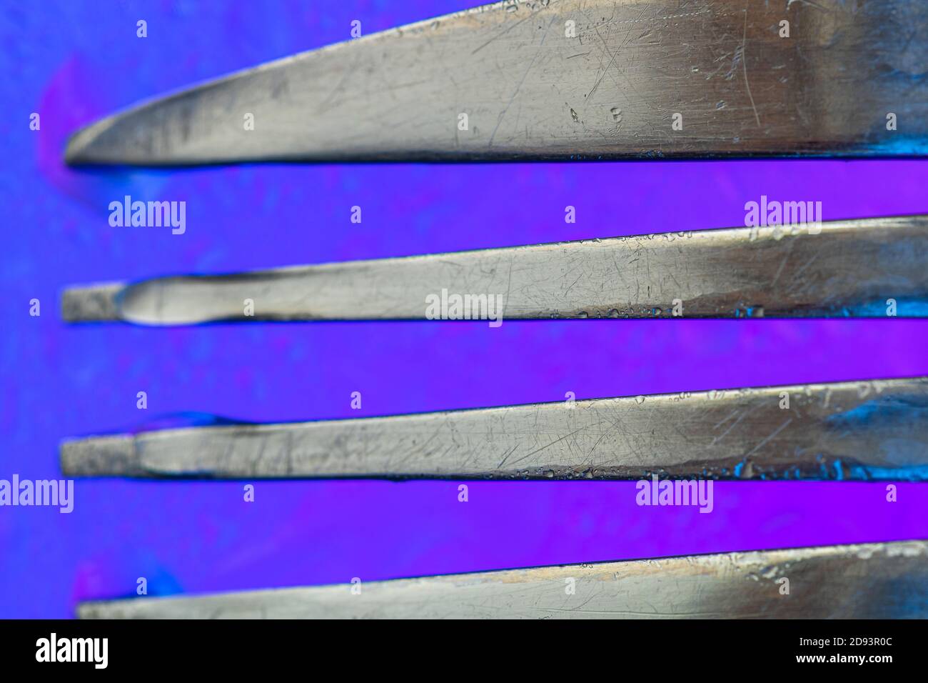 Abstract fork detail on colorful surface. Abstract background concept ...