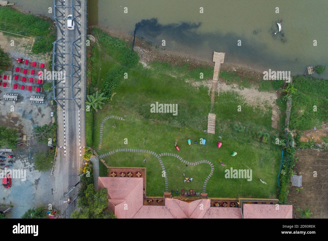 Aerial view ping river in chiang mai city hi-res stock photography and ...