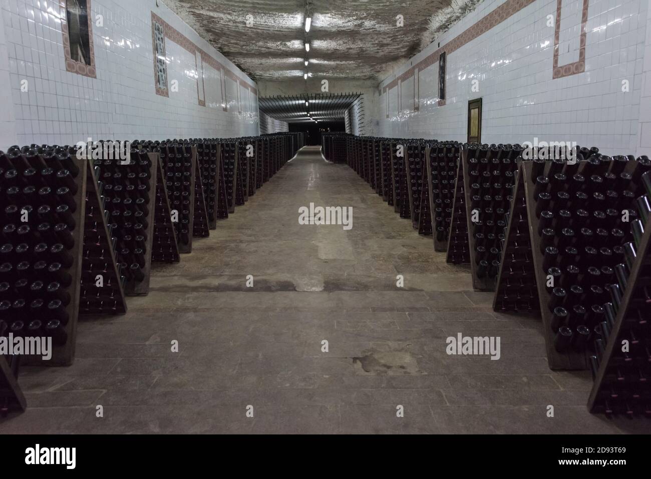 Underground cellars of Cricova Winery, Chisinau, Moldova Stock Photo ...