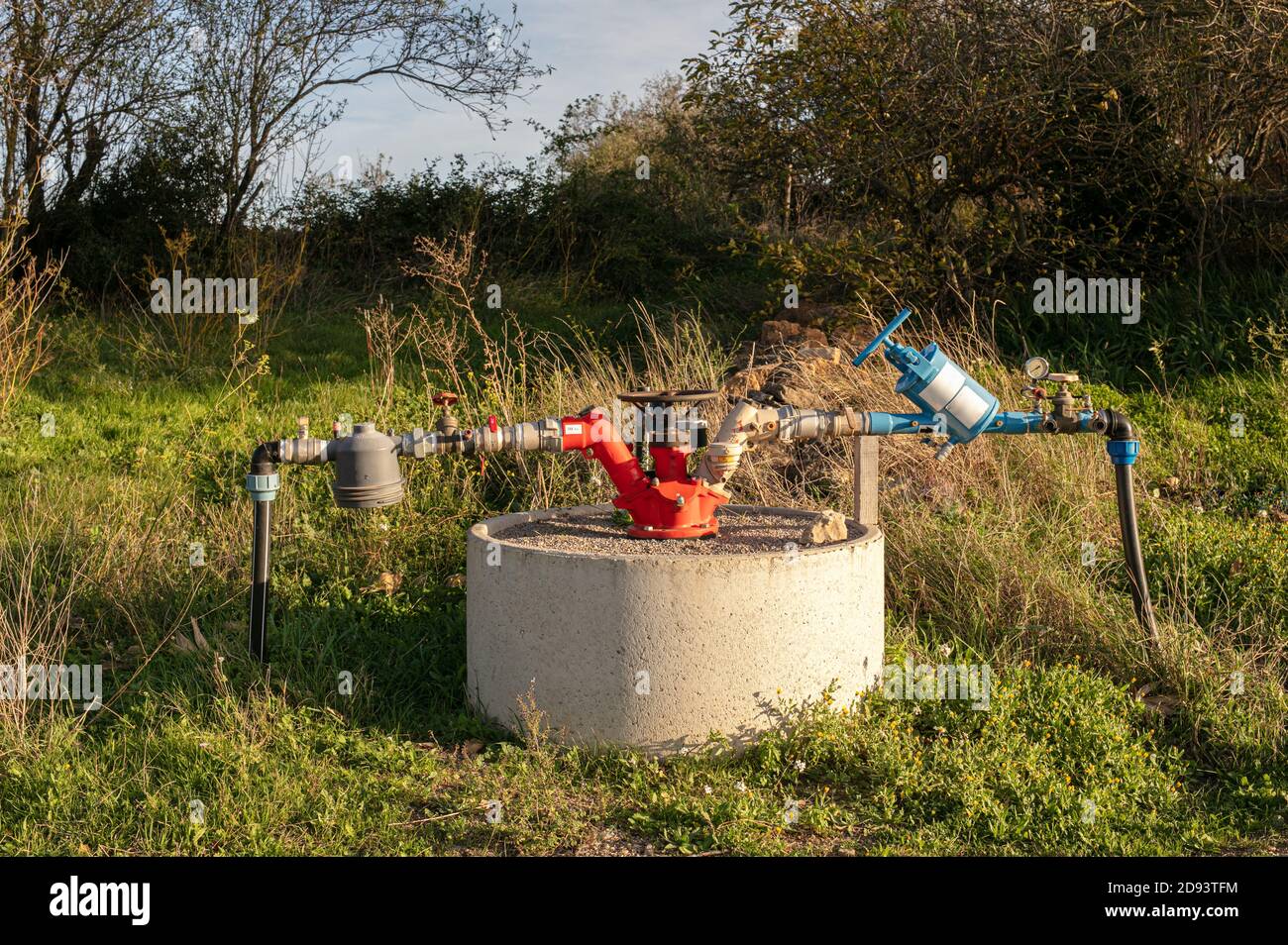 Irrigation tap system for fields Stock Photo - Alamy