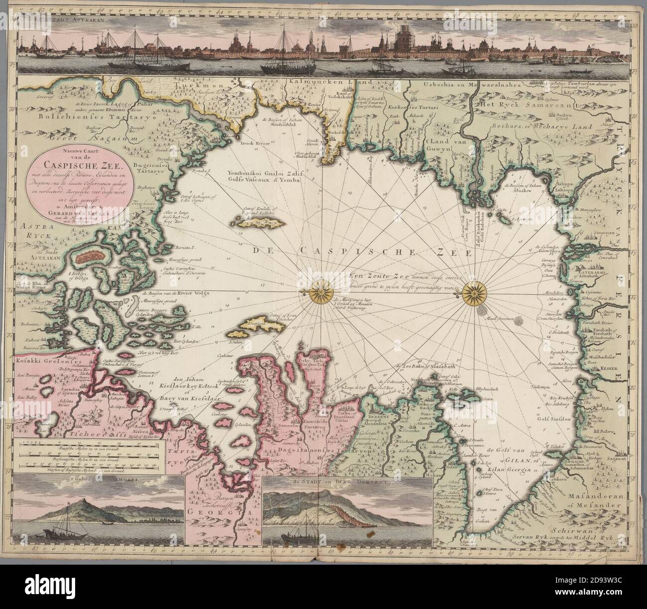 Kaart van de Kaspische Zee, objectnr A 16195 Stock Photo - Alamy