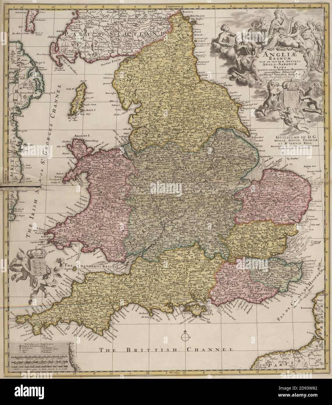 Kaart van Engeland, objectnr A 16219 Stock Photo - Alamy