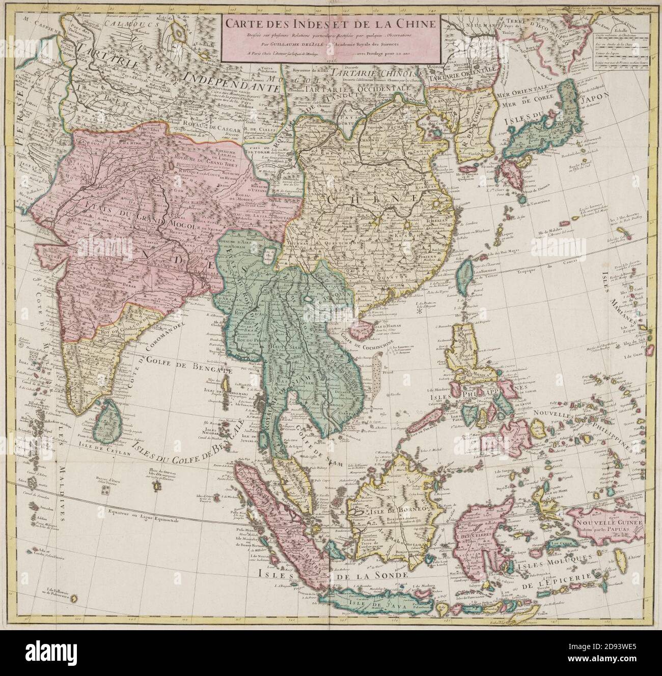 Kaart van India en China, objectnr A 16246 Stock Photo - Alamy