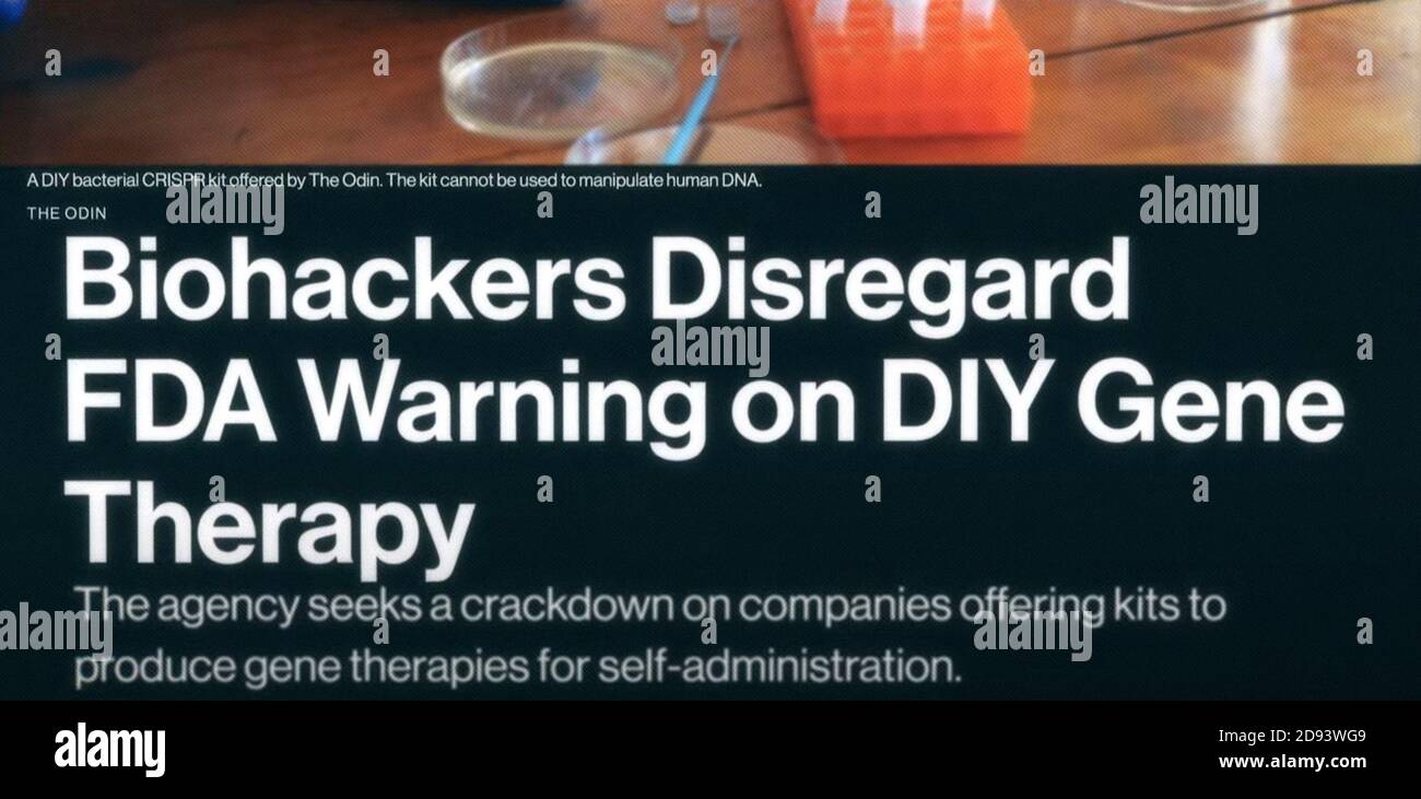 CITIZEN BIO, headline: Biohackers Disregard FDA Warning on DIY Gene ...