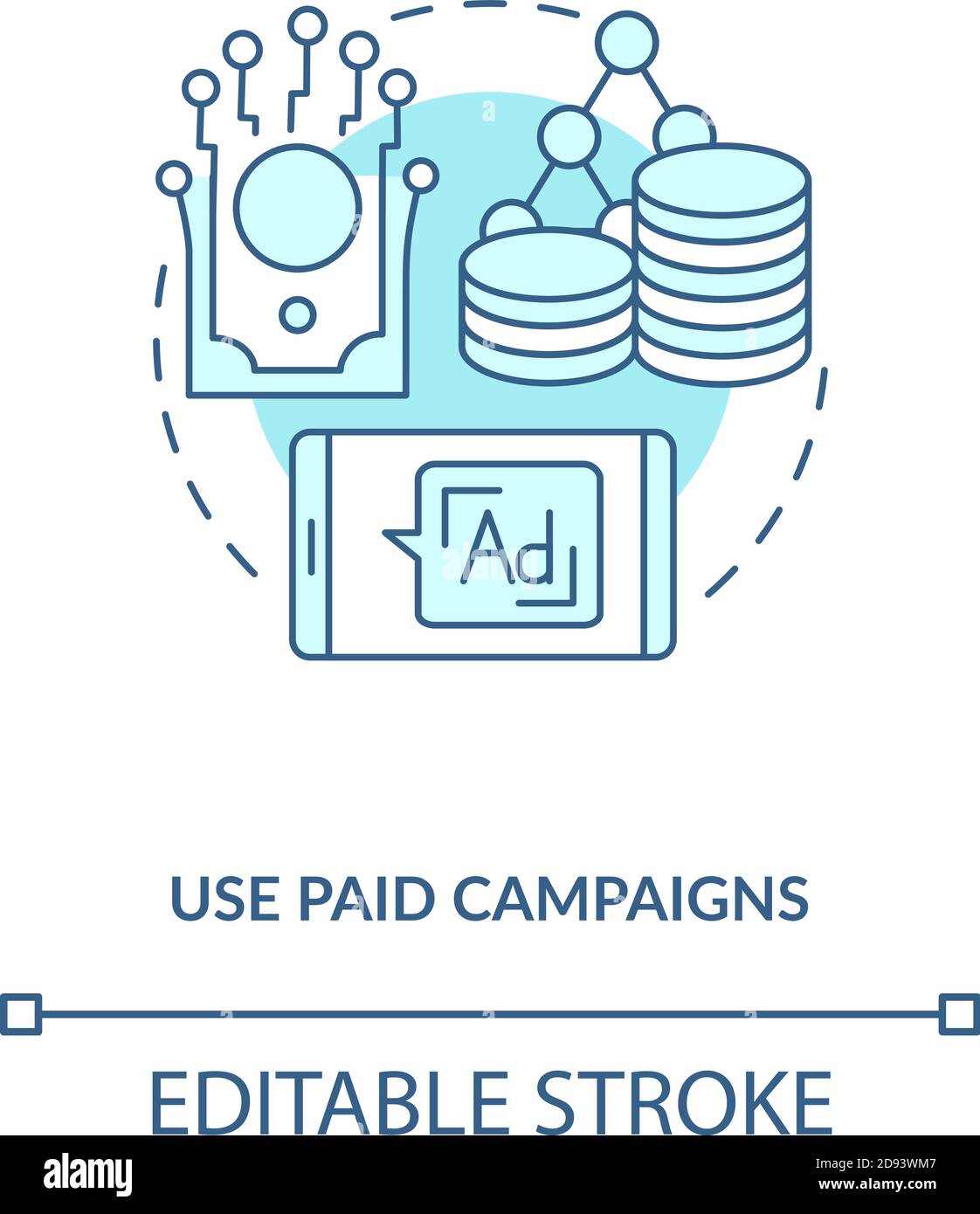 Use paid campaigns concept icon Stock Vector Image & Art - Alamy