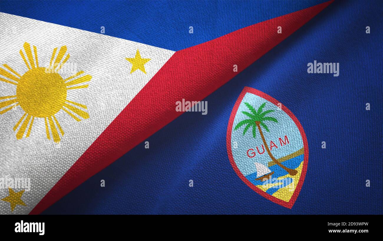 Philippines and Guam two flags textile cloth, fabric texture Stock ...