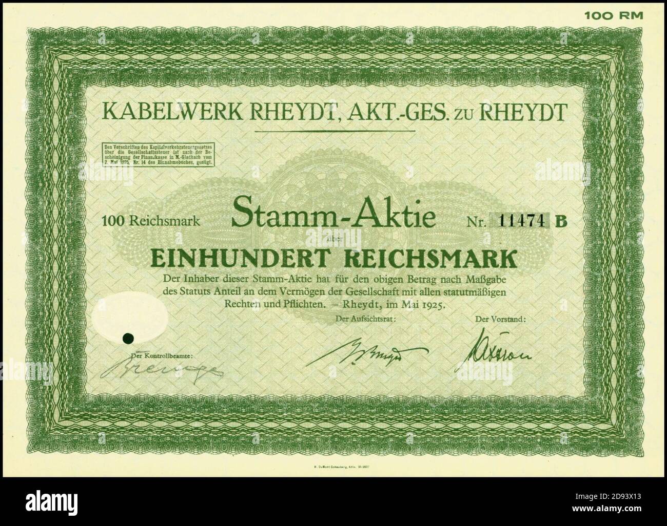 Kabelwerk Rheydt 1925 Stock Photo - Alamy
