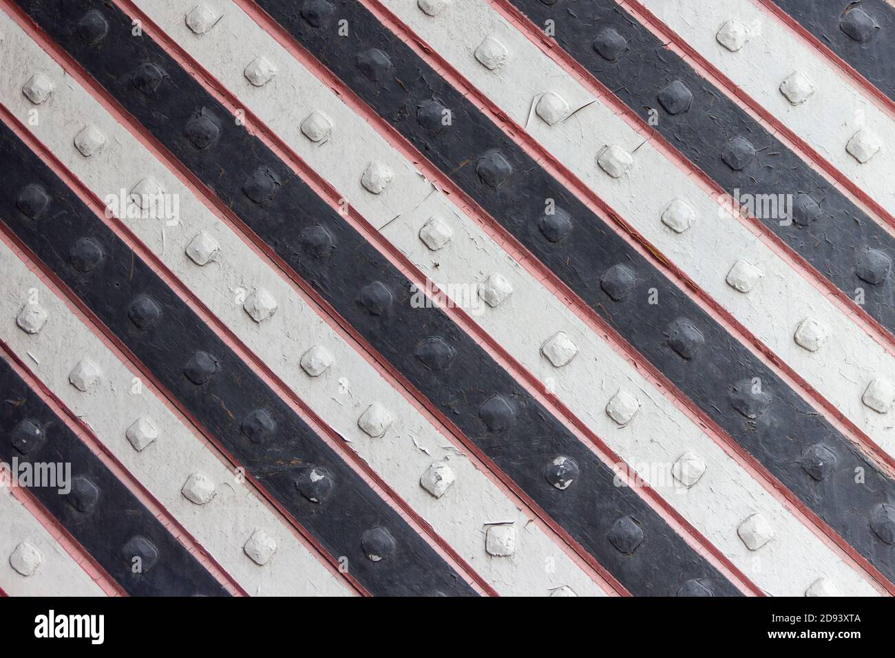 The gate is painted with alternating black and white stripes Stock ...