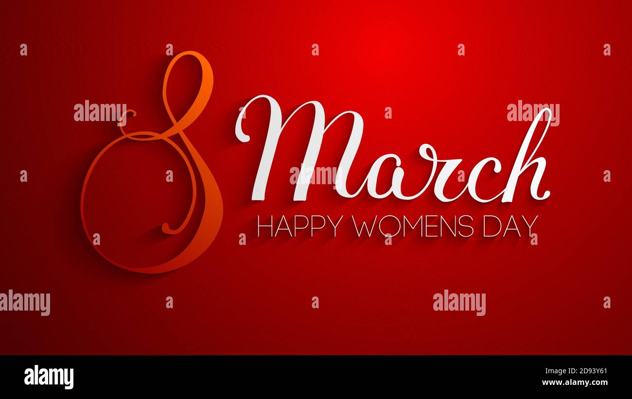 8 March women day vector heart. EPS 10 vector illustration. Red heart ...