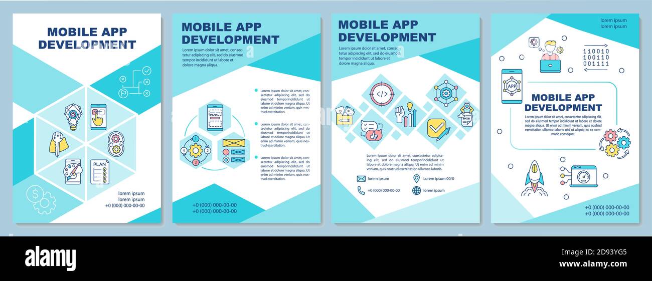 Mobile app development brochure template Stock Vector Image & Art - Alamy