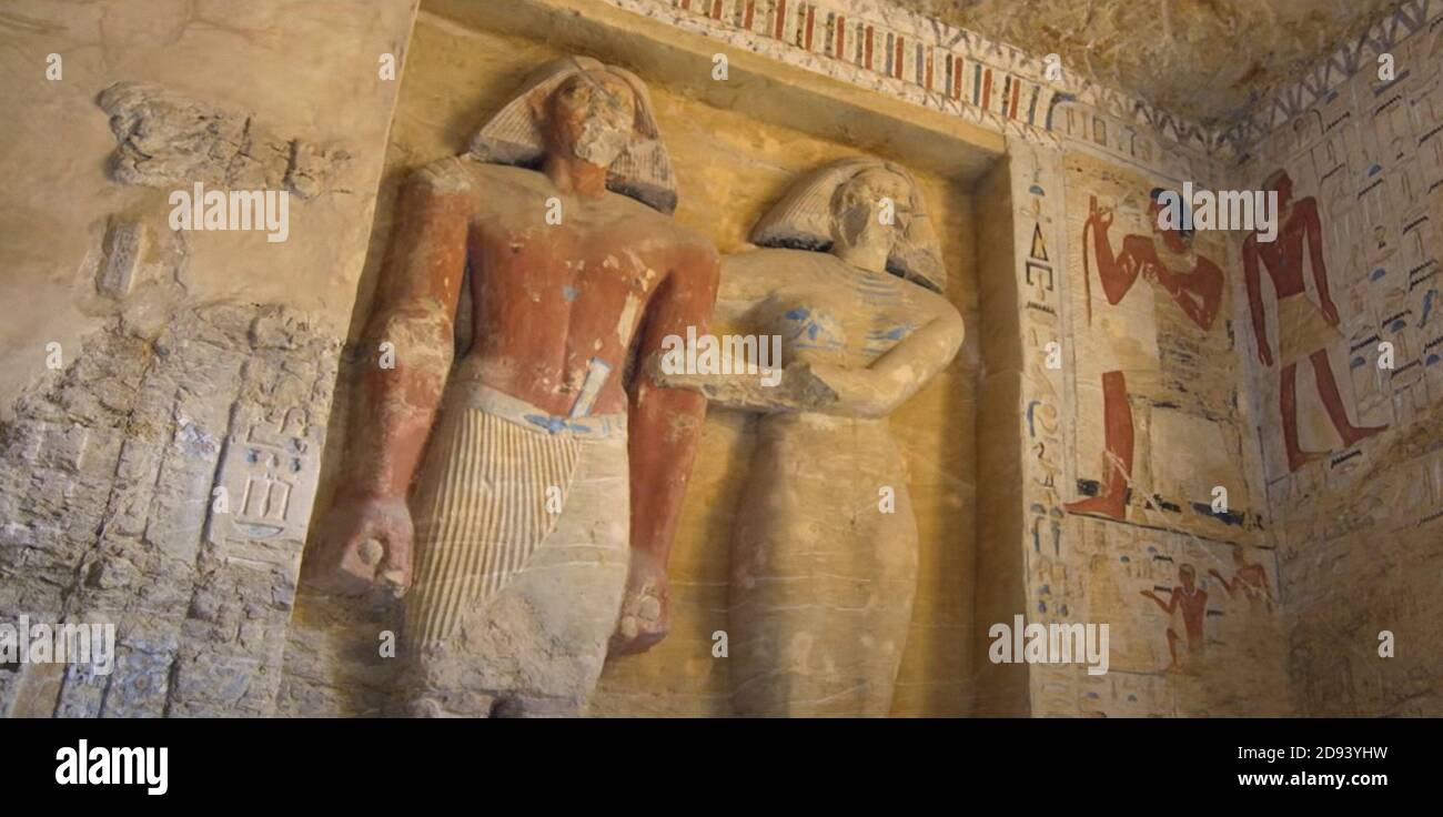 SECRETS OF THE SAQQARA TOMB, a wall sculpture of the pharaonic high ...