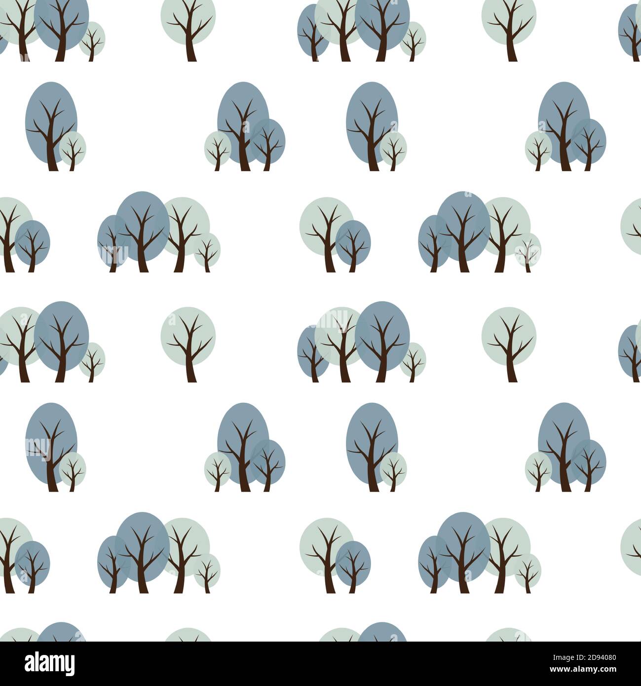 Seamless Pattern Natural Background with Winter Trees. Vector ...