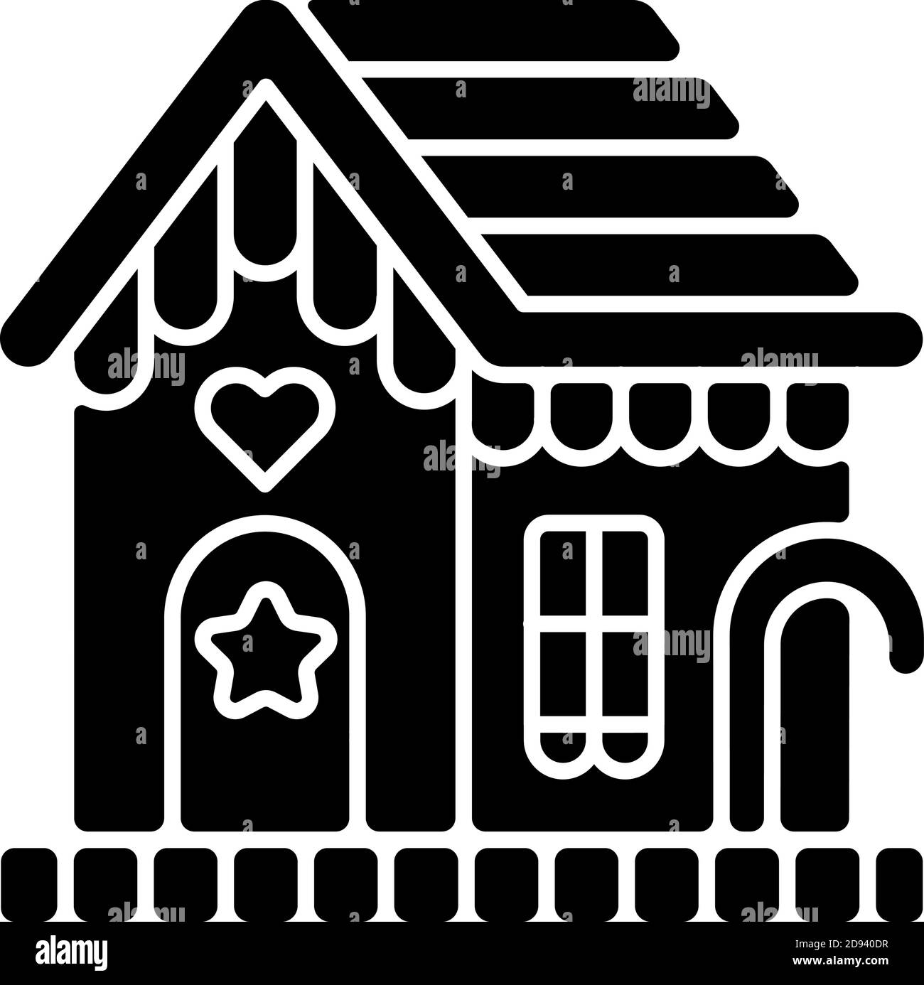 Gingerbread house black glyph icon Stock Vector Image & Art - Alamy