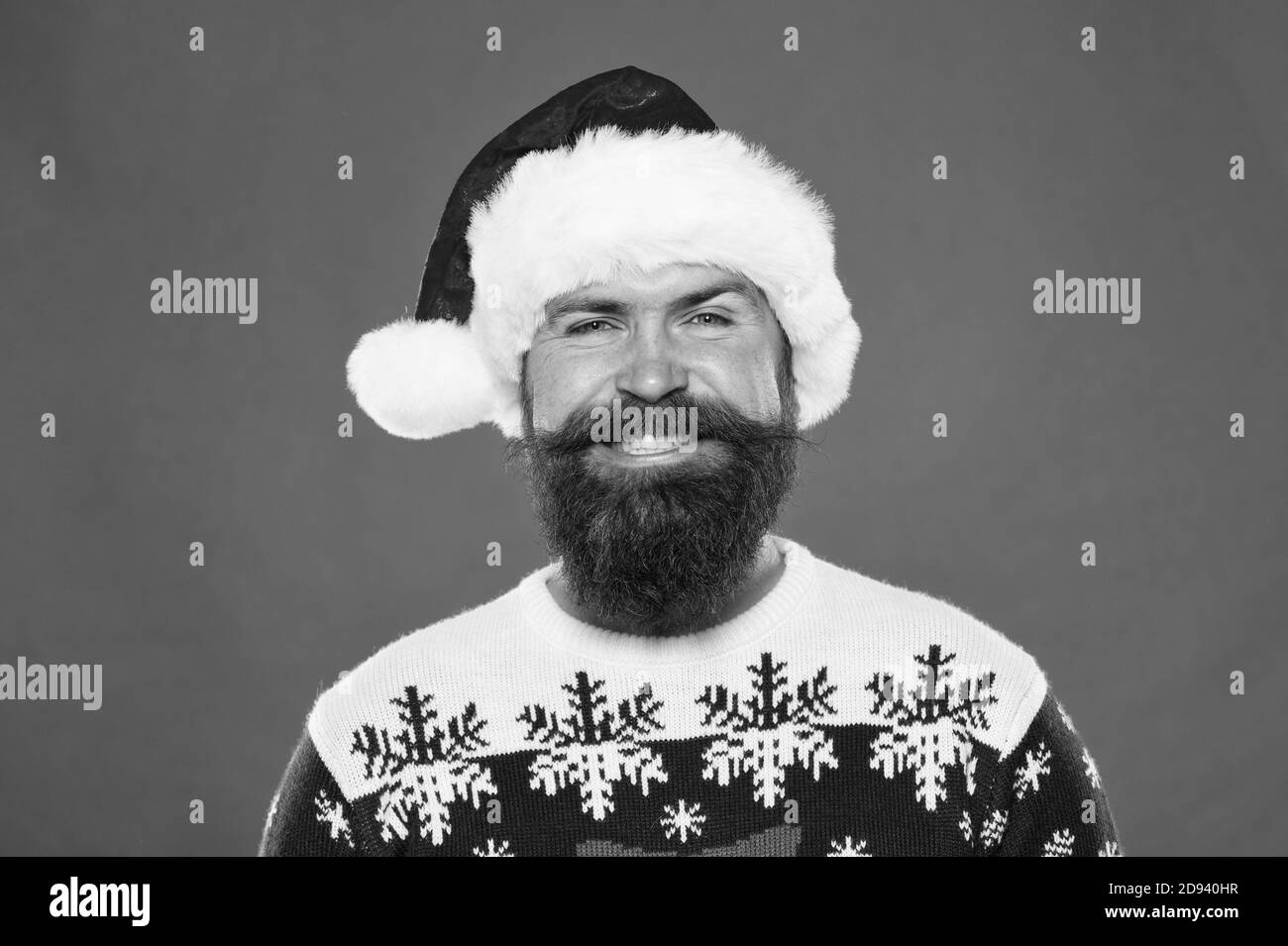 Christmas holiday positive santa Black and White Stock Photos & Images ...