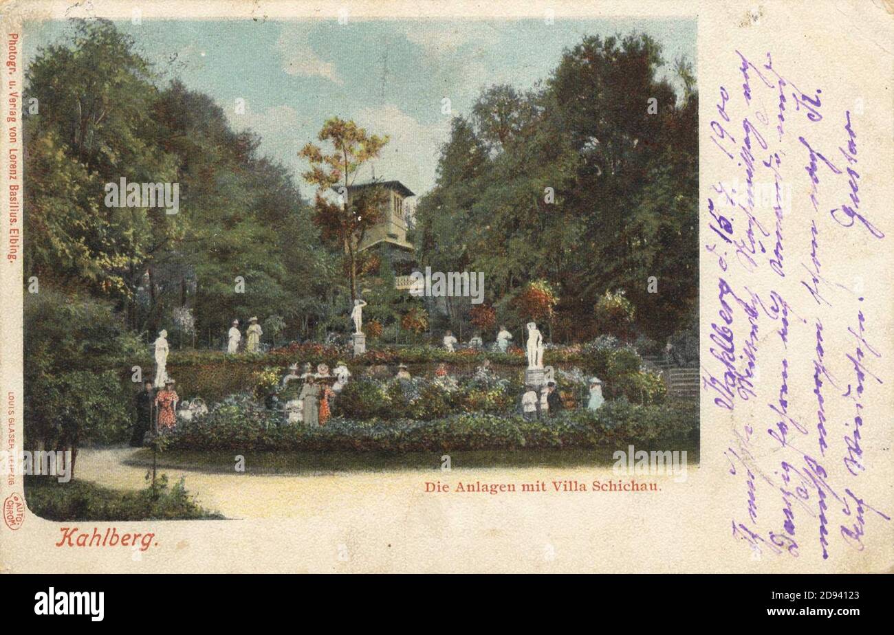 Kahlberg, Ostpreußen - Anlagen mit Villa Schichau Stock Photo - Alamy