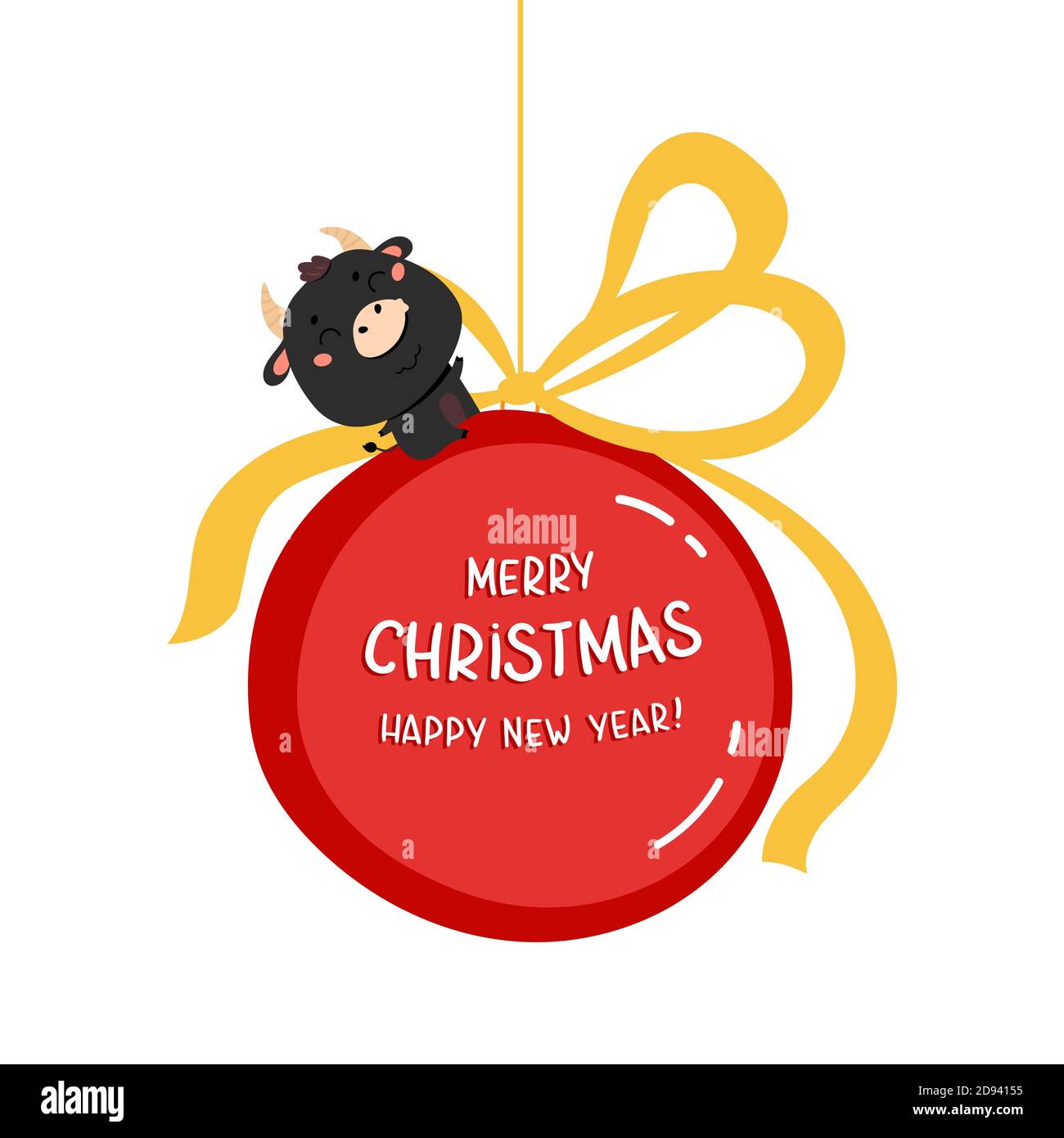 Christmas tree bull merry Stock Vector Images - Alamy