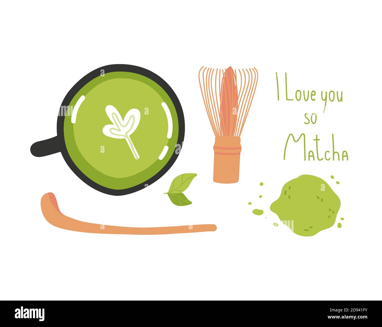 Matcha tea set vector illustration Stock Vector Image & Art - Alamy