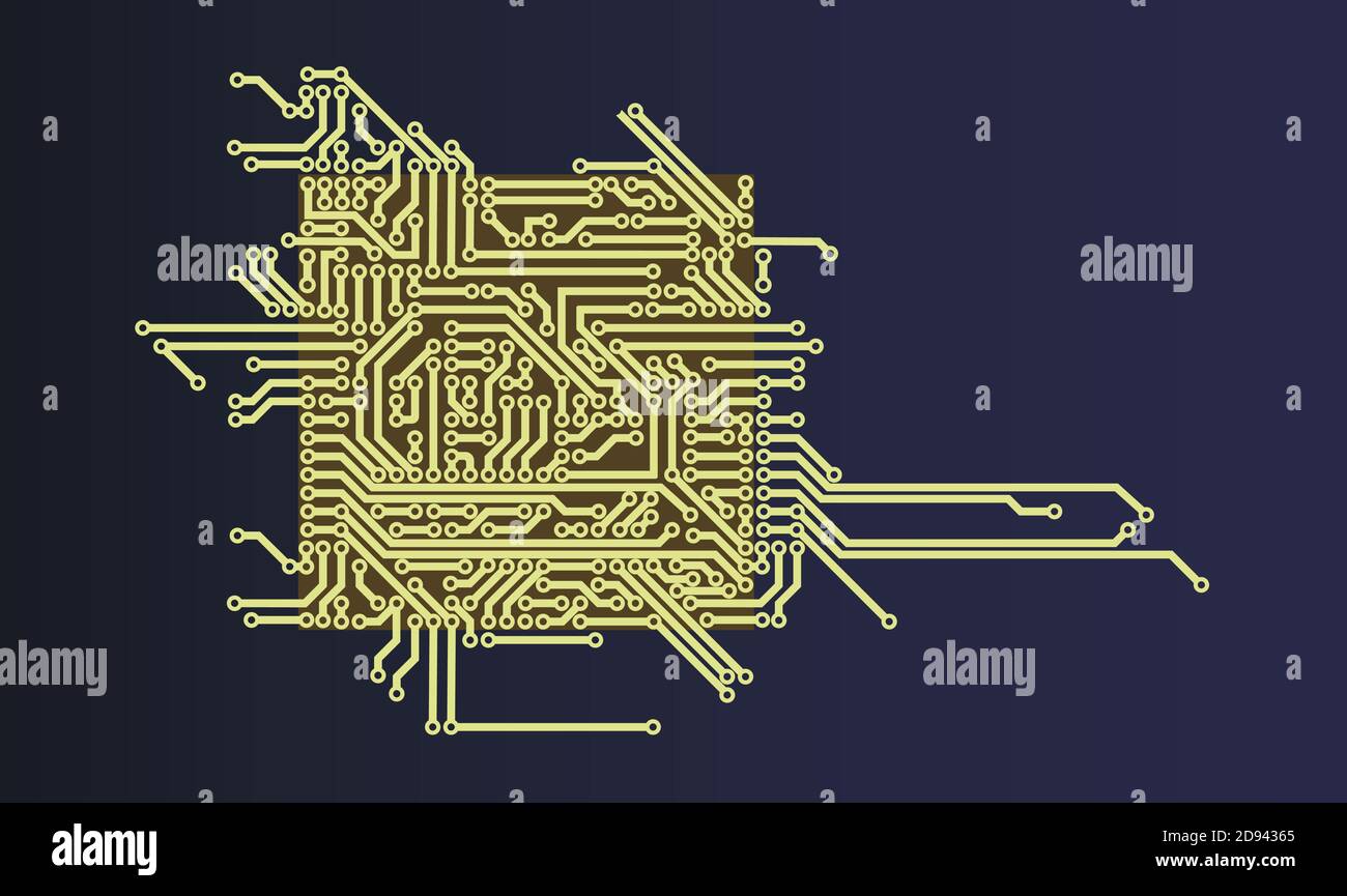 Dark blue circuit Stock Vector Images - Alamy