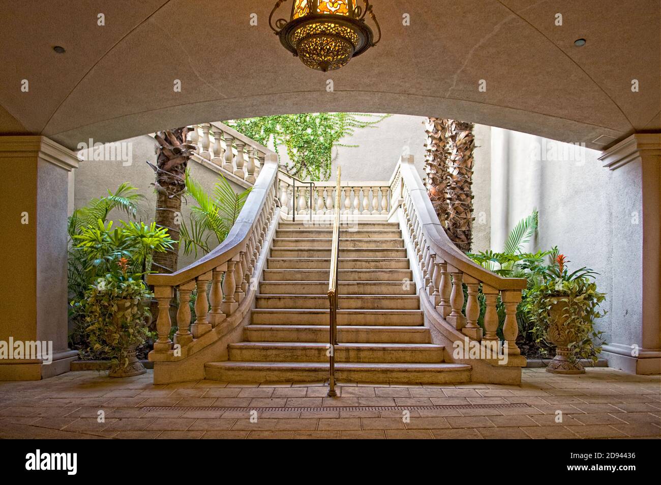 Staircase in the valet driveway, which is the original carriageway of ...
