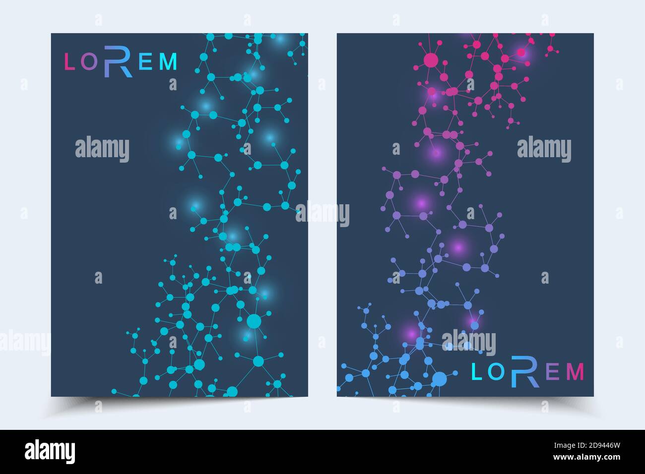 Scientific brochure design template. Vector flyer layout, Molecular ...