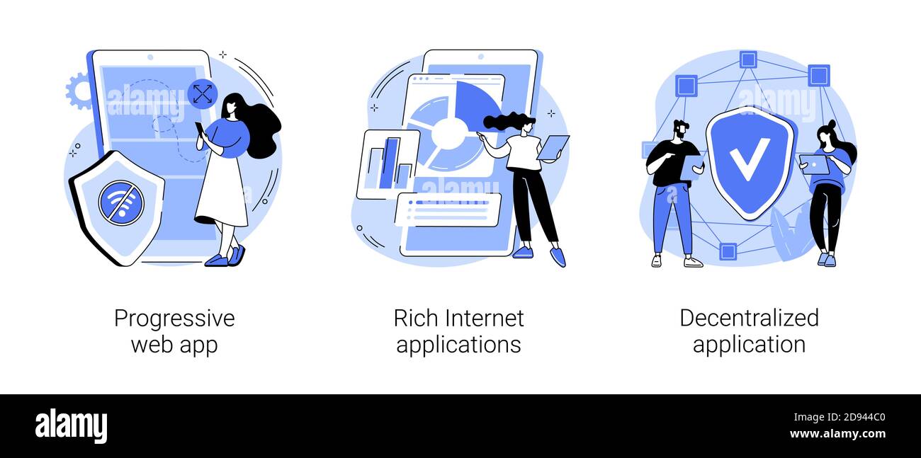 Mobile app development abstract concept vector illustrations Stock ...