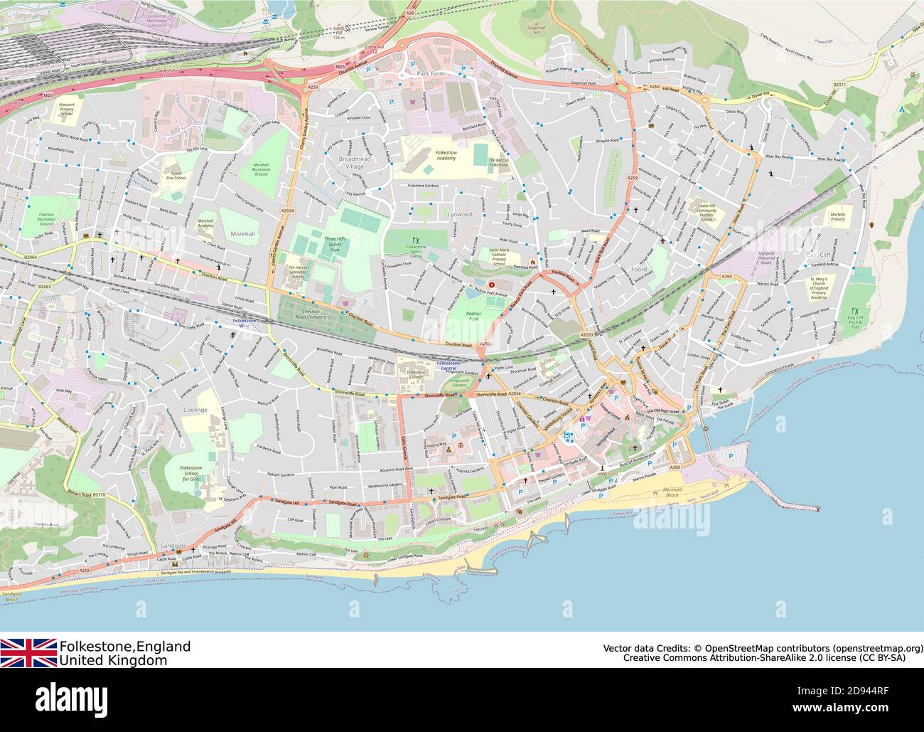 Folkestone Map High Resolution Stock Photography and Images - Alamy